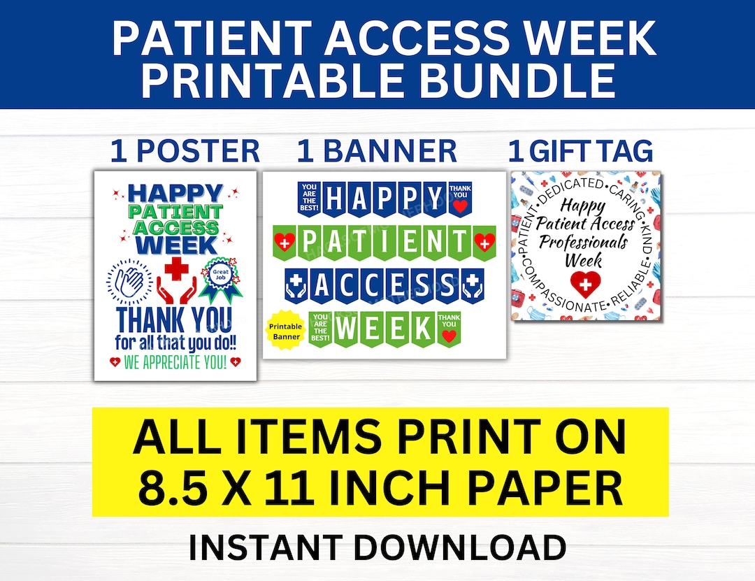 Patient Access Week Printable Bundle, Patient Access Professionals Week ...