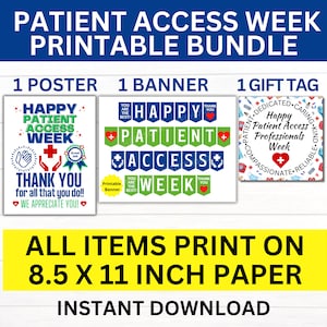 Patient Access Week Printable Bundle, Patient Access Professionals Week ...