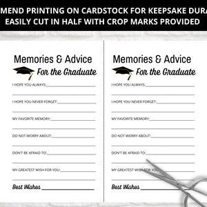 Graduation Memories and Advice Card, Graduation Display Sign ...