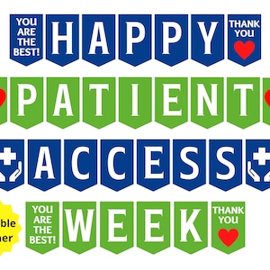 Patient Access Week Printable Banner, Patient Access Professionals Week ...