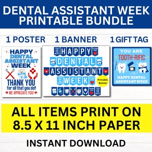 Dental Assistant Week Bundle, Happy Dental Assistant Week Sign, Dental ...