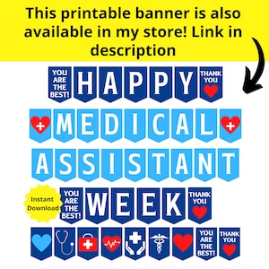 Medical Assistant Week Printable Poster, Happy MA Week Sign, Medical ...