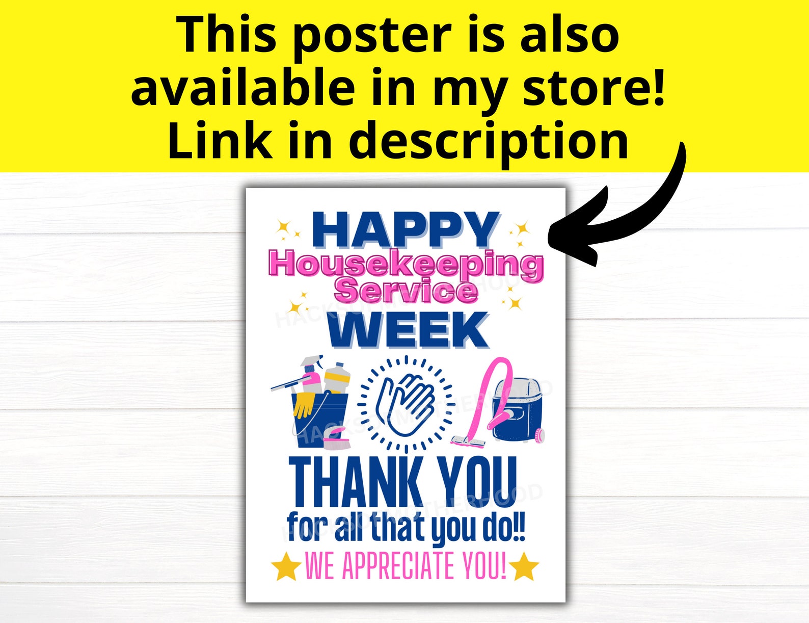 Housekeeping Service Week Printable Poster, Housekeeper Week Sign ...