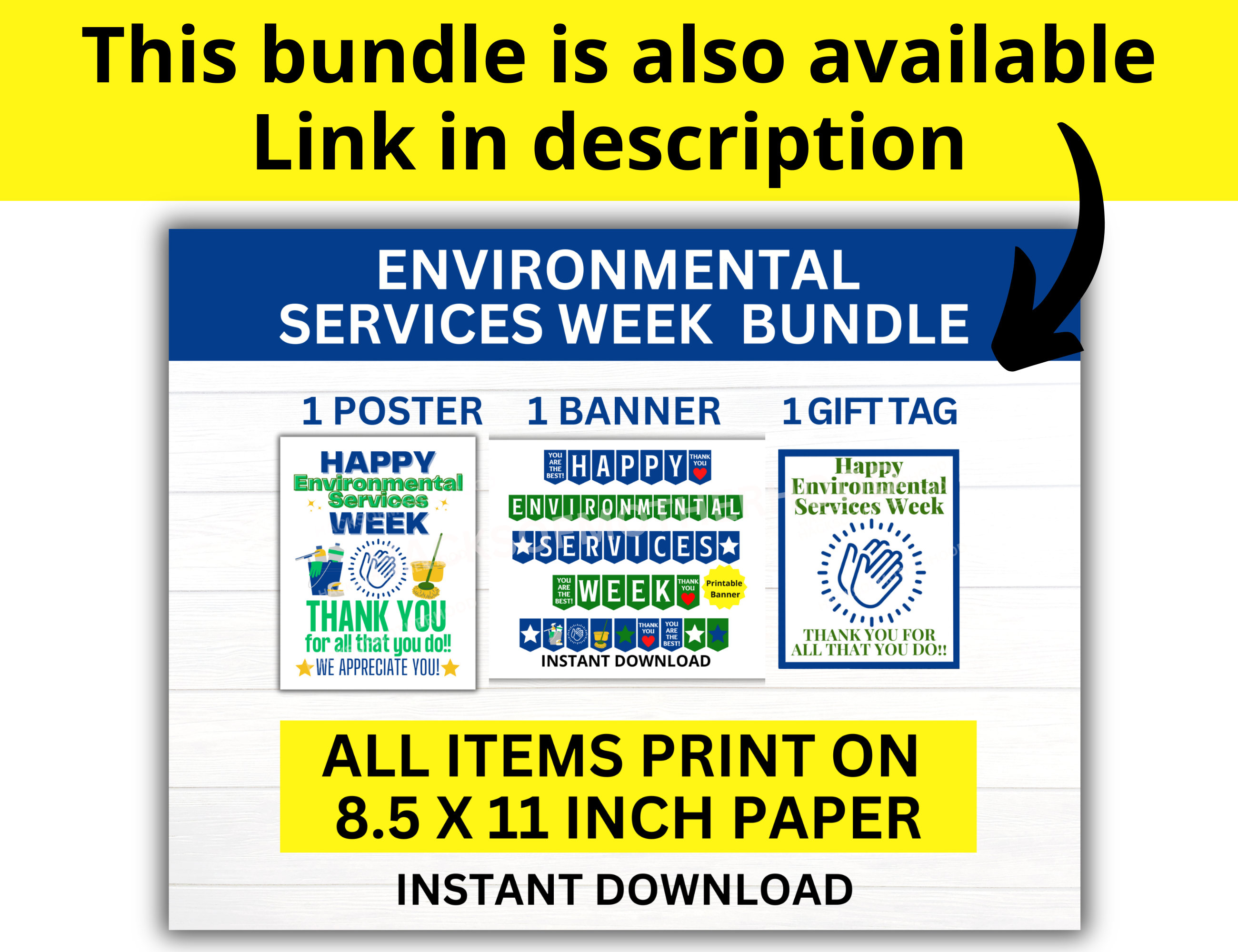 Environmental Services Week Printable Bundle, Environmental Services ...