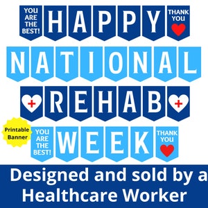 National Rehab Week Printable Banner, Happy Rehabilitation Week Sign ...