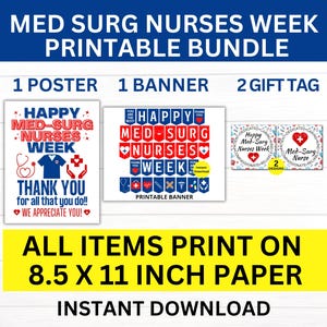 Medical Surgical Nurses Week Printable Bundle, Med-surg Nurses Week ...