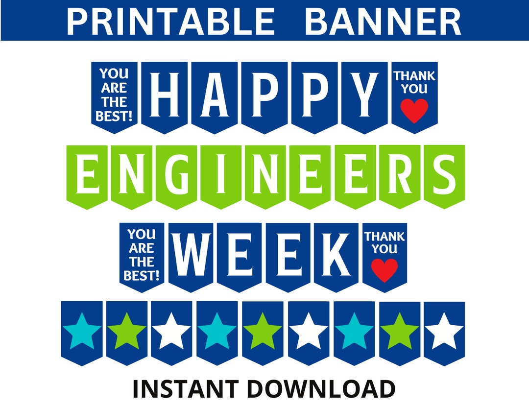 Engineers Week Printable Banner, Happy Engineers Week Sign, Engineer ...