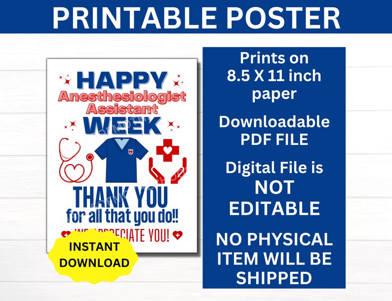 Anesthesiologist Assistant Week Printable Bundle, Happy CAA Week ...