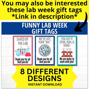 Lab Week Printable Tags, Medical Laboratory Professionals Week Gift ...