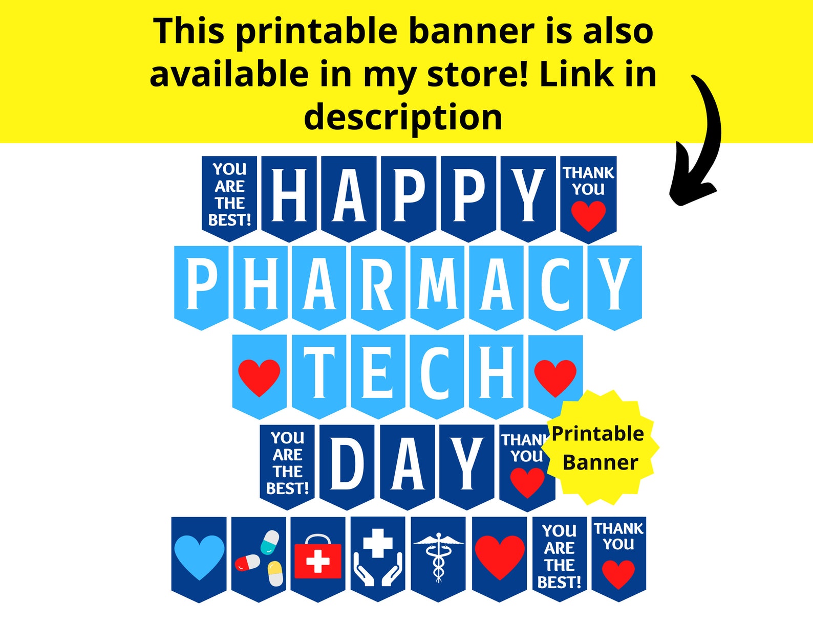 Pharmacy Tech Day Printable Poster, Happy Pharmacy Tech Day Sign ...