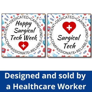 Surgical Scrub Tech Printable Gift Tags, Happy Surgical Scrub Tech Week ...