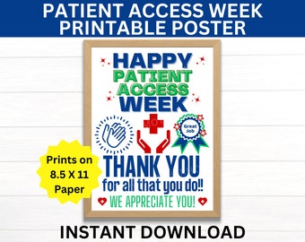Patient Access Week Printable Banner, Patient Access Professionals Week ...