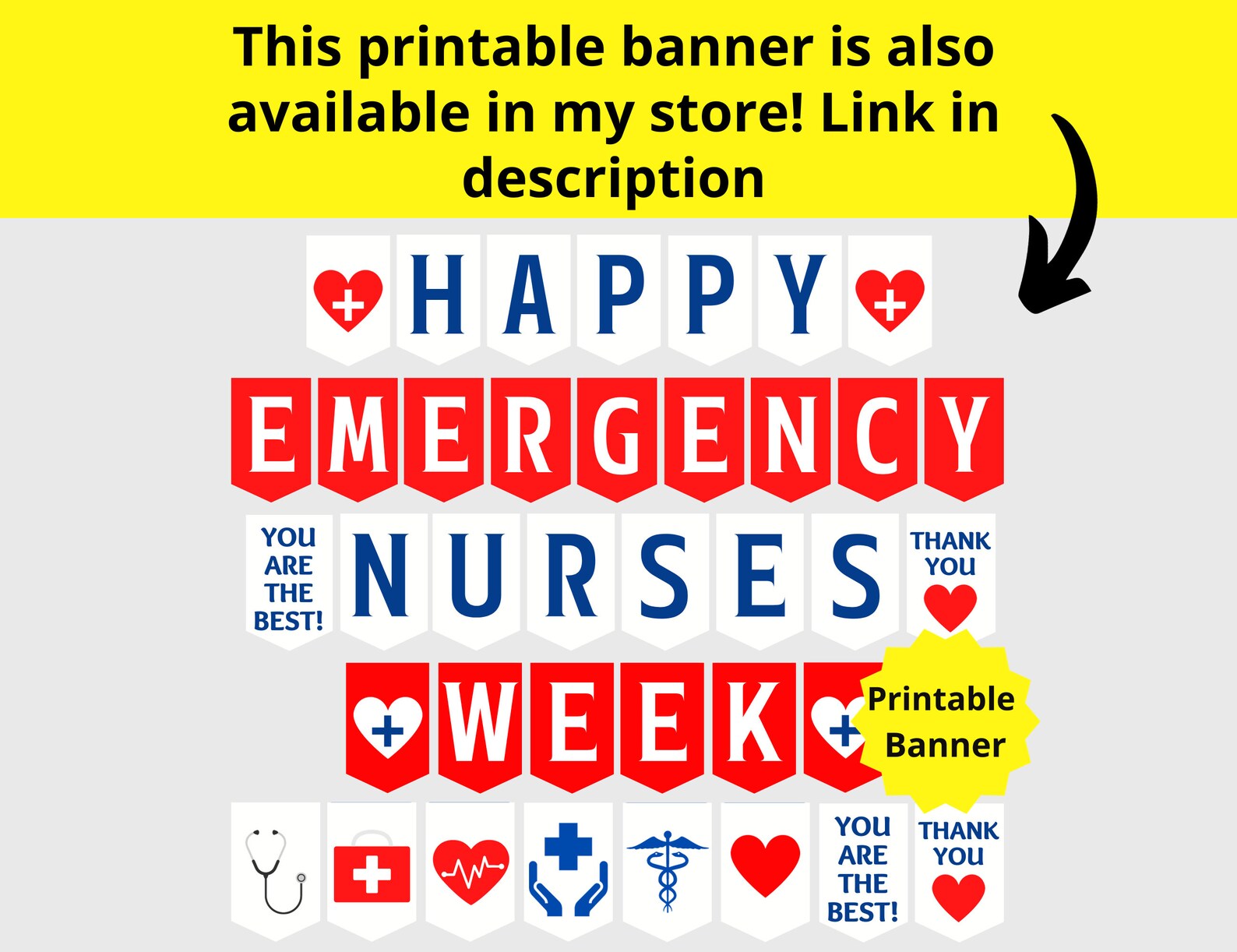 Emergency Nurses Week Printable Bundle, ER Nurse Week Bundle, Emergency ...