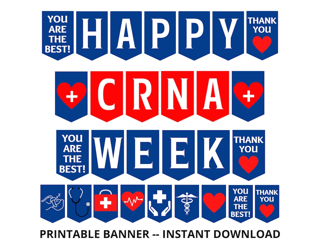 CRNA Week Printable Banner, Certified Registered Nurse Anesthetists ...