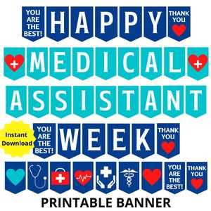 Medical Assistant Week Printable Banner, Happy MA Week Sign, Medical ...