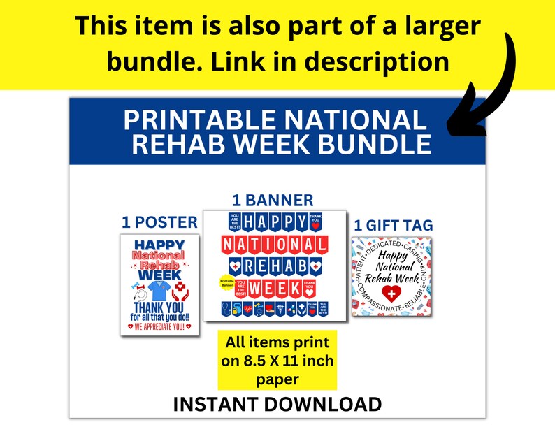 National Rehab Week Printable Poster, Happy Rehabilitation Week Sign ...