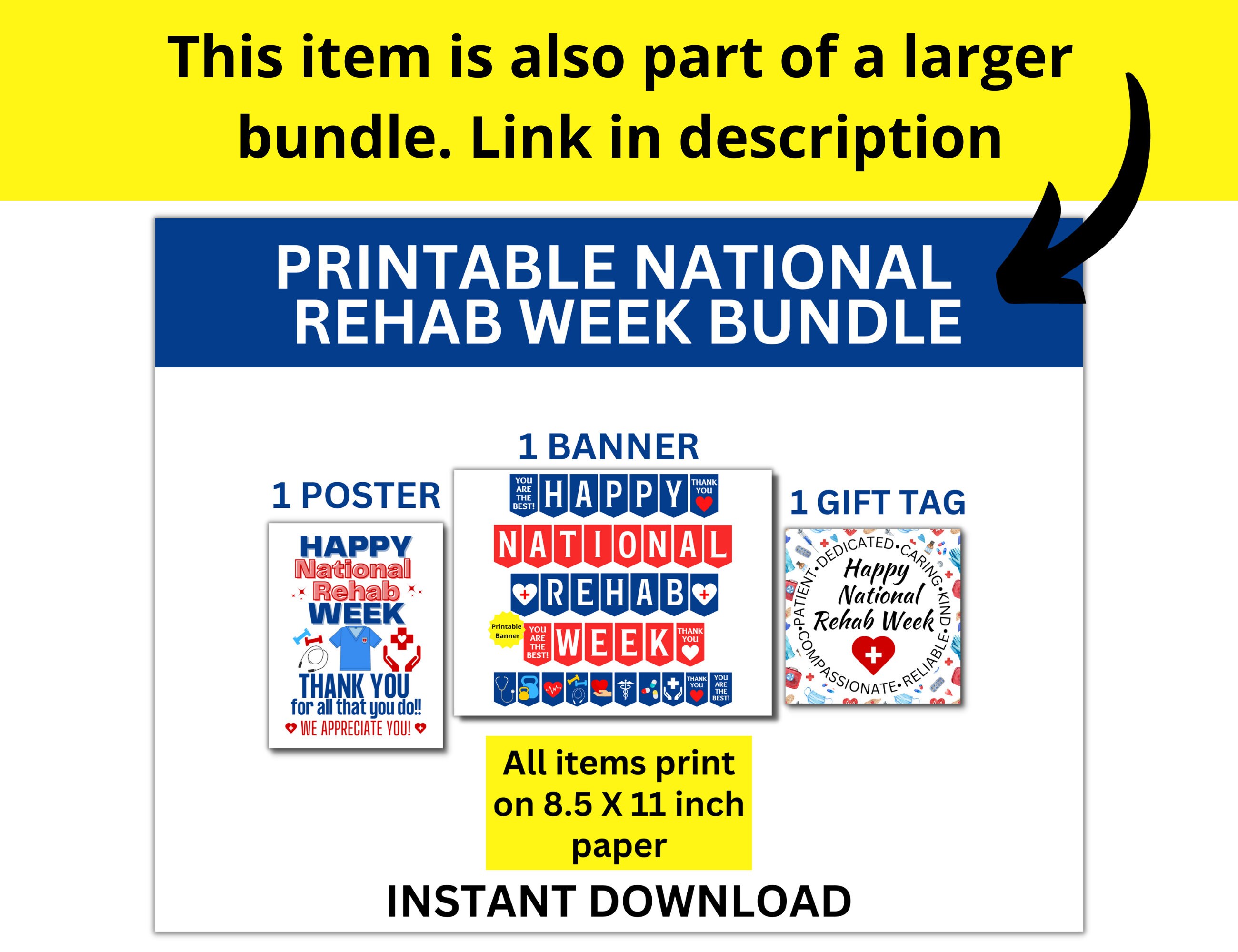 National Rehab Week Printable Poster, Happy Rehabilitation Week Sign ...