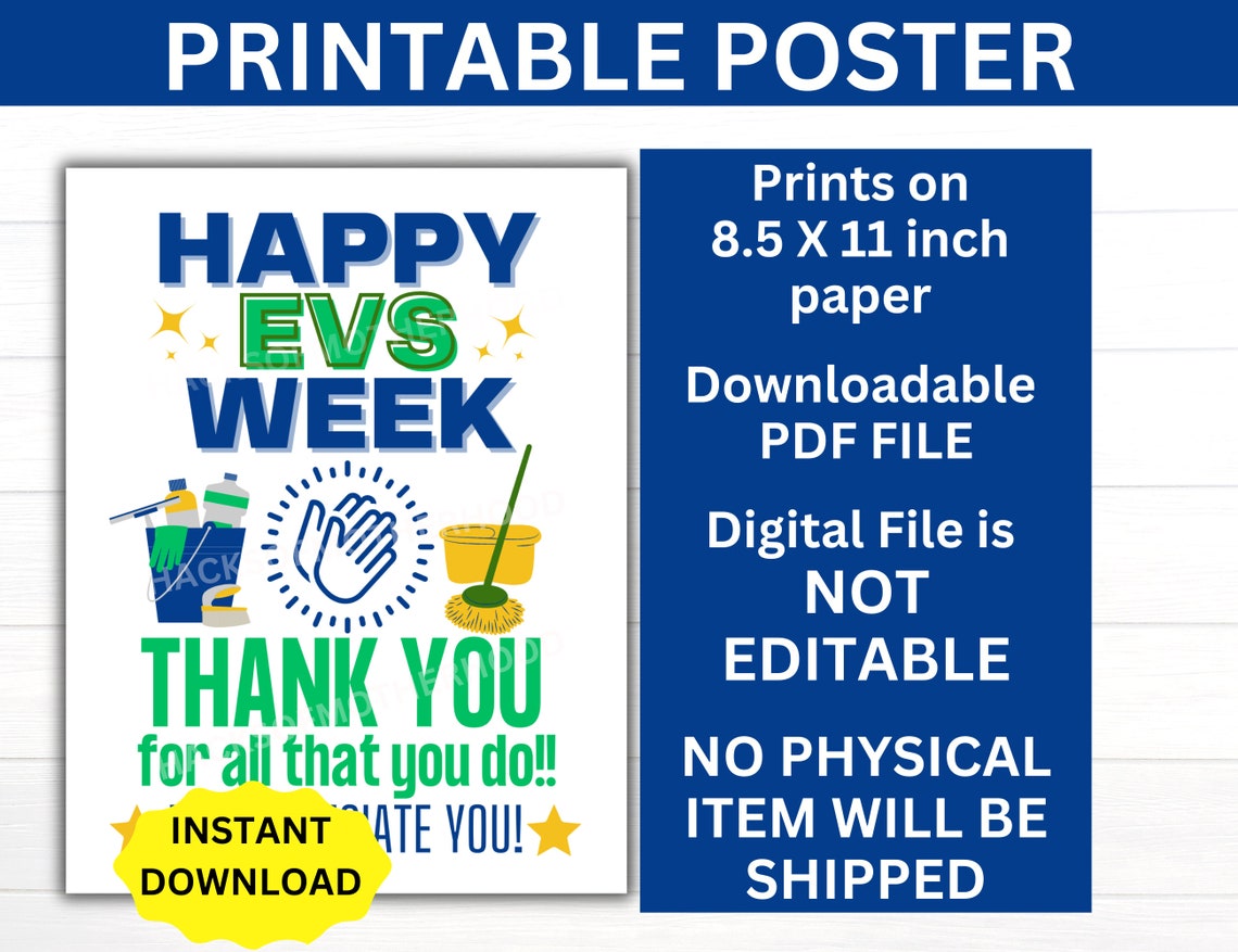 Environmental Services Week Printable Bundle, Environmental Services ...