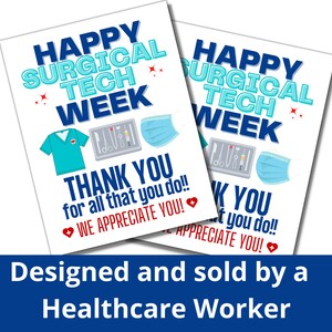 Surgical Scrub Tech Printable Sign, Happy Surgical Scrub Tech Week ...
