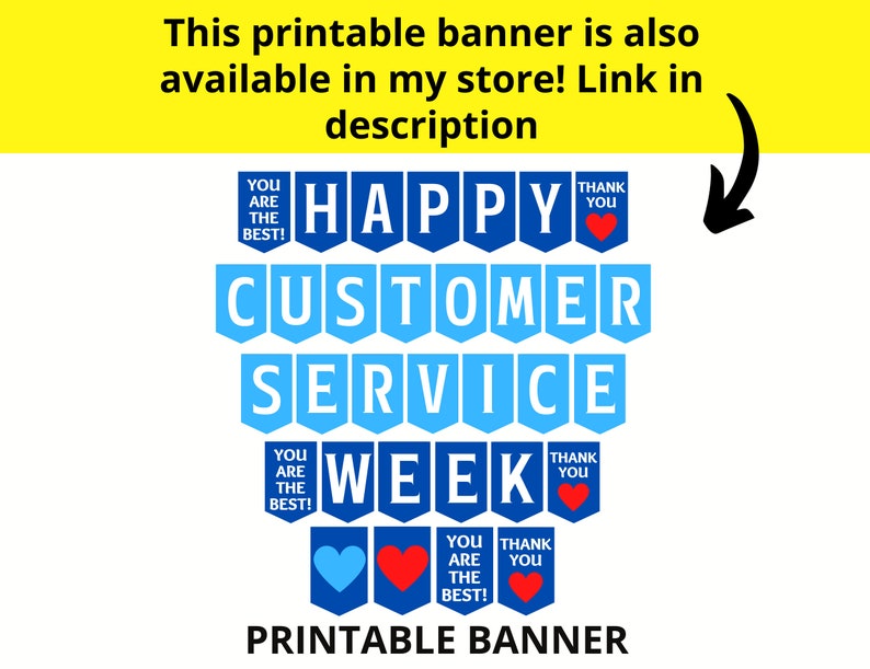 Customer Service Week Printable Poster, Customer Service Week Sign ...