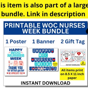 Wound, Ostomy, & Continence Nurses Week Printable Banner, WOC Nurses ...