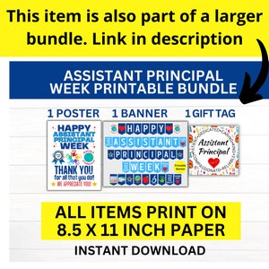 Assistant Principal Week Printable Gift Tag, Assistant Principal Week ...