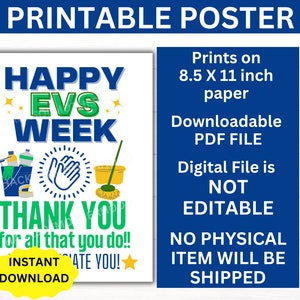 Happy Environmental Services Week Printable Poster, EVS Week ...