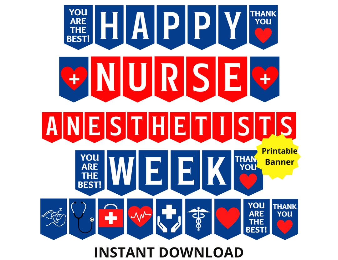Nurse Anesthetists Week Printable Banner, CRNA Week Sign, Nurse ...