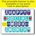 Social Work Day Printable Banner, Happy Social Work Day Sign, Social ...