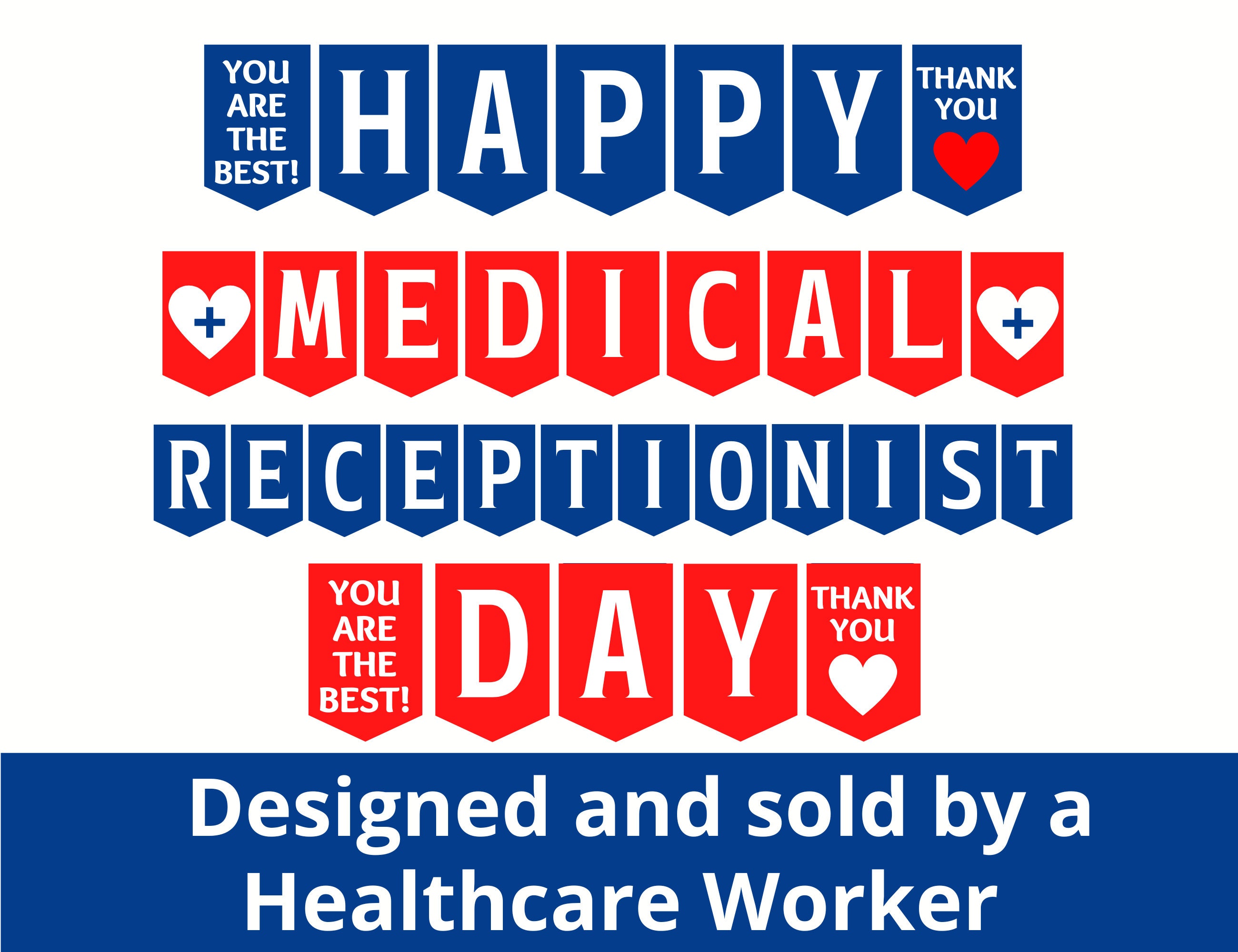 Medical Receptionist Day Printable Banner, Receptionist Day Sign ...