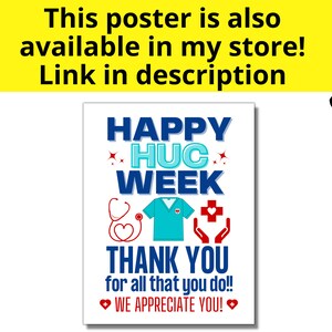 Health Unit Coordinator Day Printable Banner, Happy HUC Day, Health ...