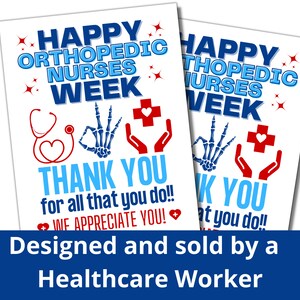 Orthopedic Nurses Week Printable Poster, Ortho Nurse Week Sign ...