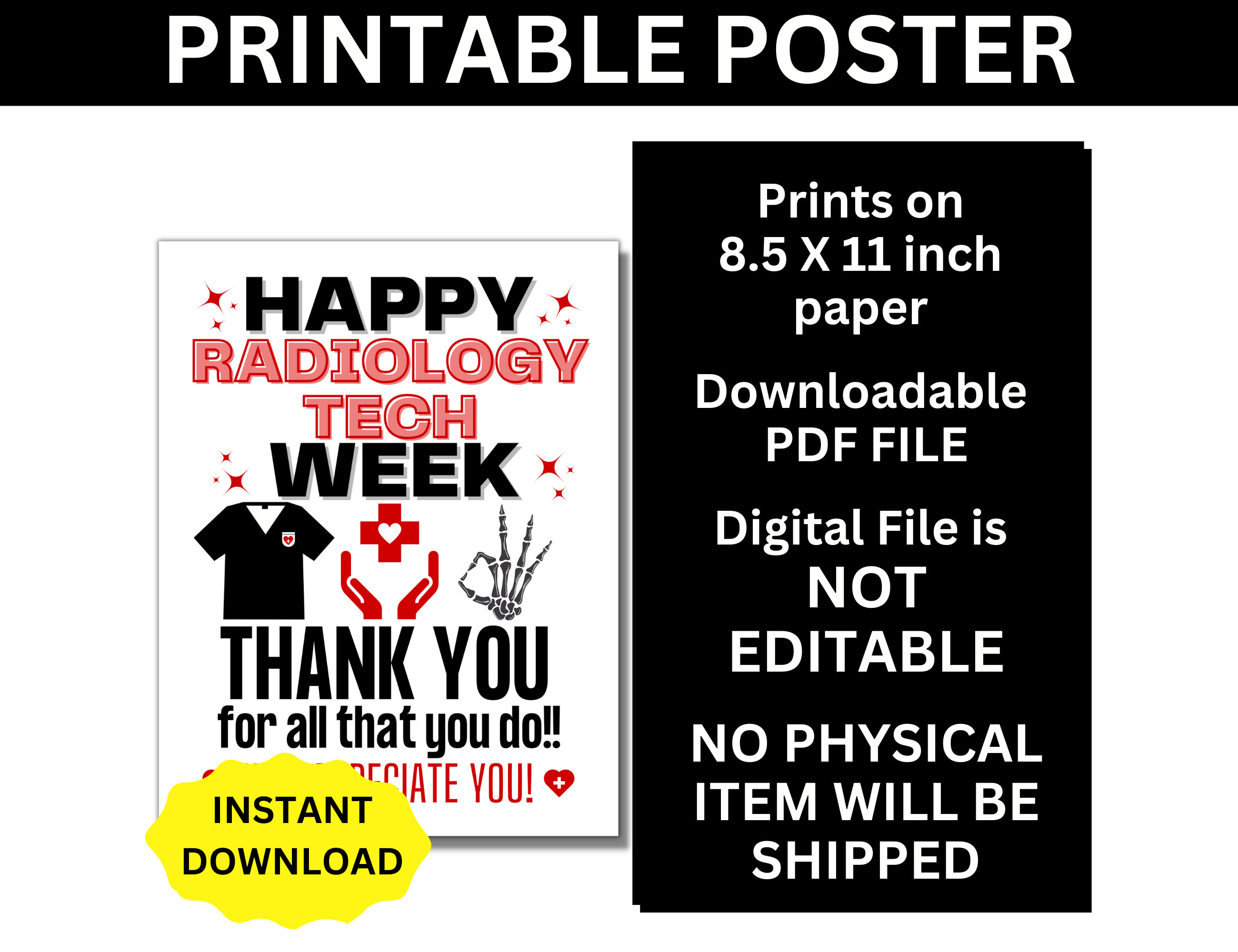 Rad Tech Week Printable Bundle, Radiologic Tech Week, Rad Tech ...