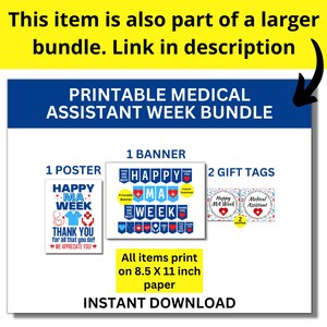 Medical Assistant Week Printable Banner, Happy MA Week Sign, Medical ...