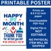 Physical Therapy Month Printable Poster, Happy PT Month Sign, Physical ...