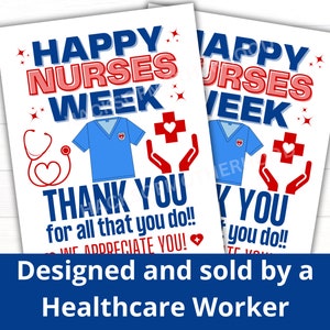 Nurses Week Printable Poster, Happy Nurses Week Sign, Nurse ...