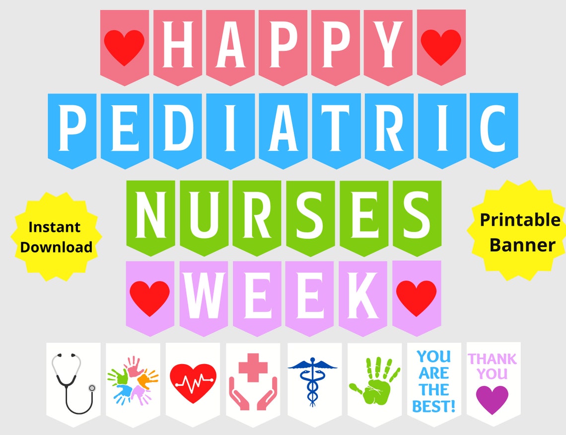 Pediatric Nurses Week Printable Banner Pediatric Nurses Week - Etsy