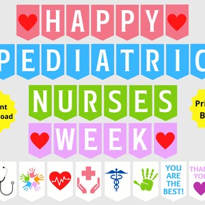 Pediatric Nurses Week Printable Banner Pediatric Nurses Week - Etsy
