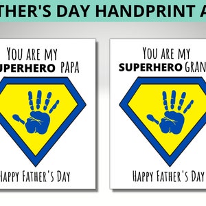 Father's Day Handprint Art Printable, Dad Handprint Kids Art, Father's ...