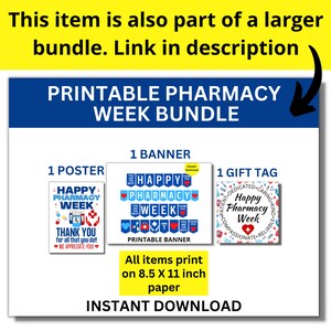 Pharmacy Week Printable Poster, Happy Pharmacy Week Sign, Pharmacist ...
