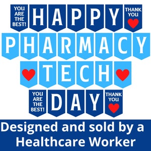 Pharmacy Tech Day Printable Banner, Happy Pharmacy Tech Day Banner ...