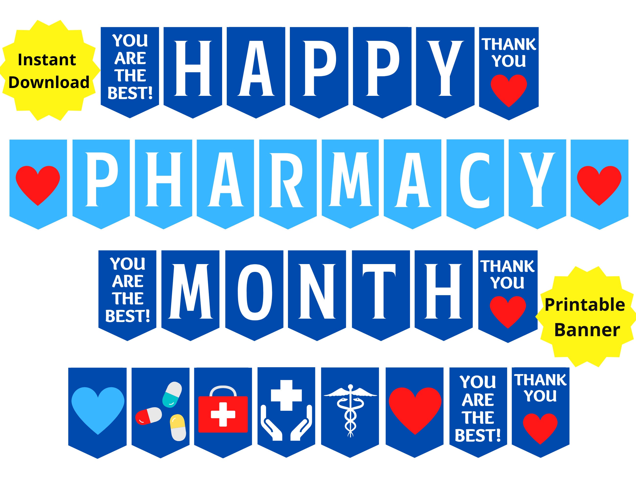 Pharmacy Month Printable Banner, Happy Pharmacy Month Banner ...