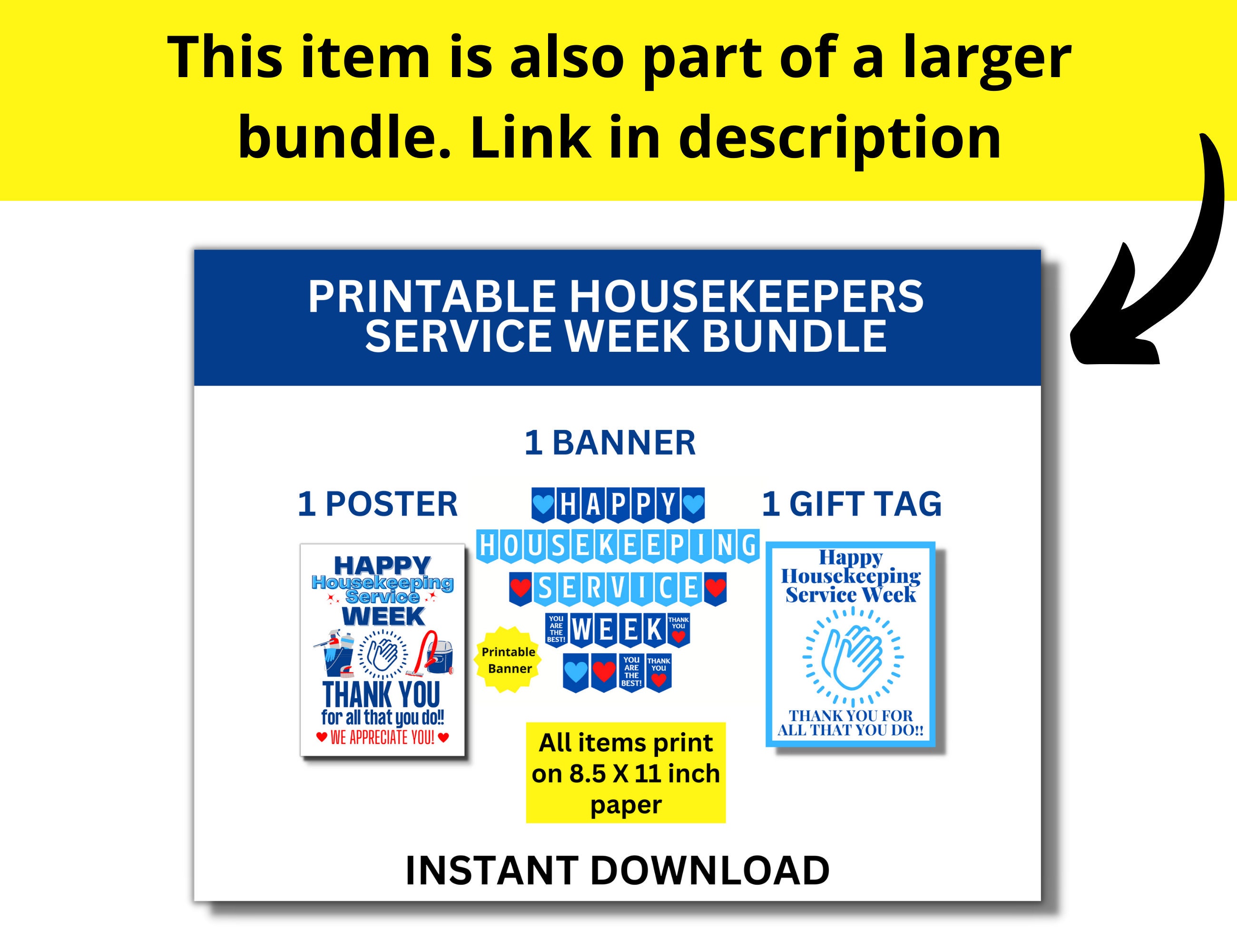 Housekeeping Service Week Printable Banner, Housekeeper Week Sign, National Housekeeping Service ...