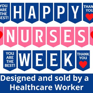 Nurses Week Printable Banner Happy Nurses Week Sign Nurse - Etsy