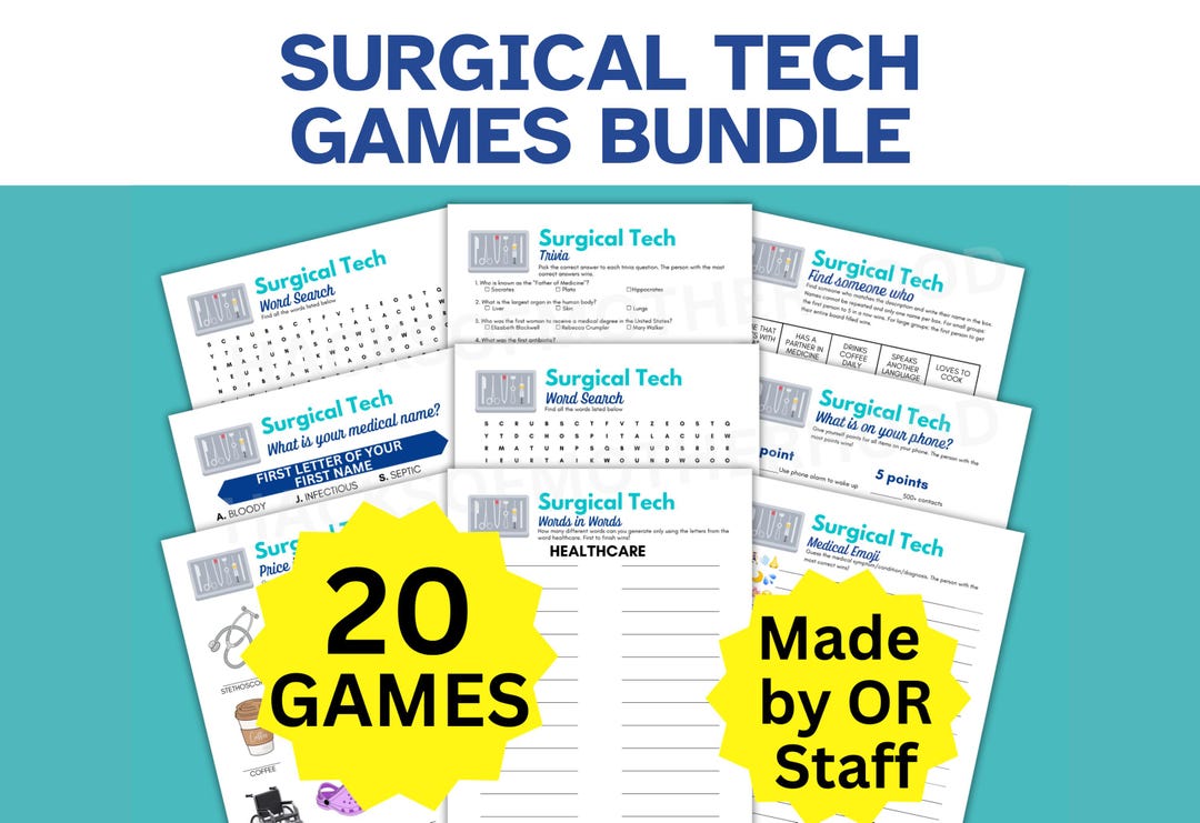 Surgical Scrub Tech Game Bundle, Surgical Technologist Week, Surgical ...