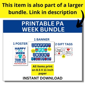 Physician Associate Physician Assistant Week Printable Banner, PA Week ...