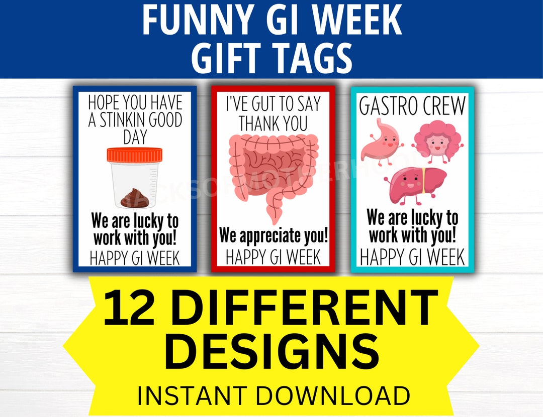 Funny GI Week Printable Gift Tag Bundle, Happy GI Nurses & Associate ...
