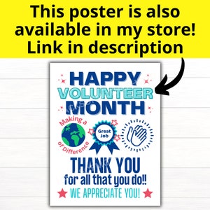 Volunteer Week Printable Banner, Happy Volunteer Week Sign, Volunteer ...