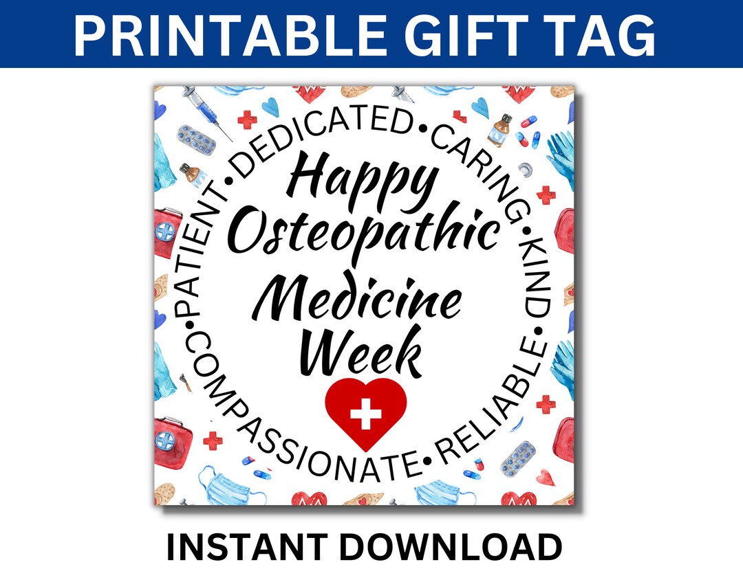 Osteopathic Medicine Week Printable Gift Tags, DO Physician Week ...