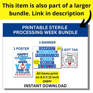 Sterile Processing Tech Week Printable Poster, SPD Tech Week Sign ...